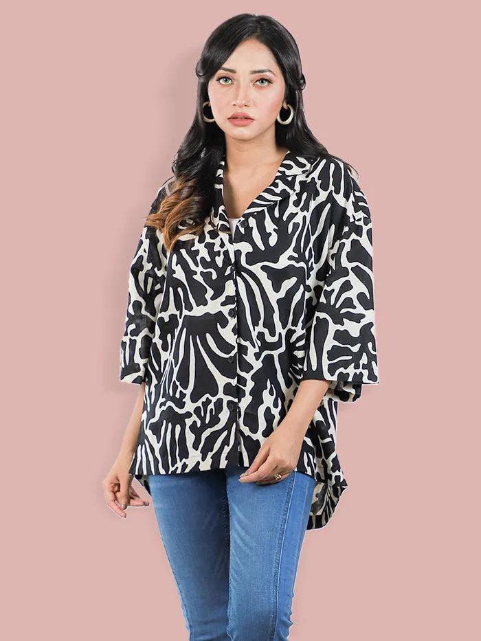 Women Tops Abstract Print short tops – KLOTHEN